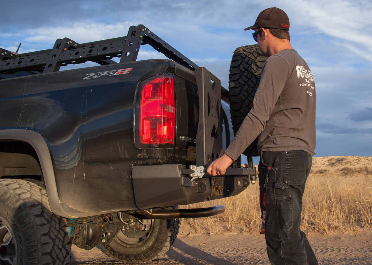 Chevy/GMC Rear Bumper Swingout Tire Carrier Add-On – Relentless Off-Road Fabrication